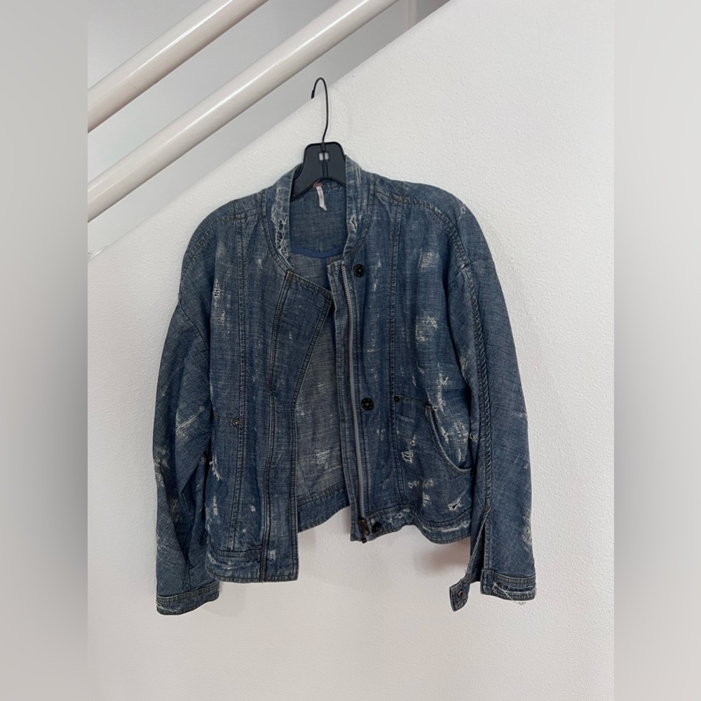 Free People Tattered Tennis Jacket. - Gem